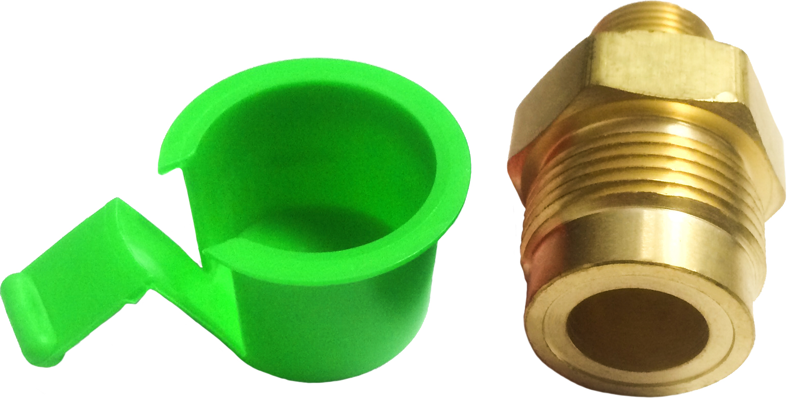 CGA 295 Outlet Cap for Inert Gases - 100 pack - Green