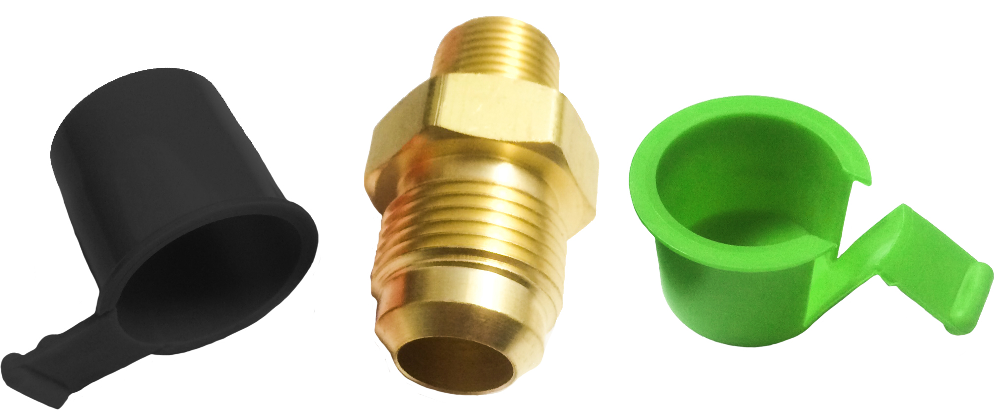 CGA 440 Cap for Liquid Oxygen - 100 Pack - Green